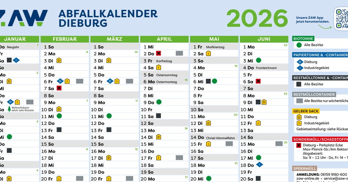 Verteilung der Abfallkalender 2026 | Stadt Dieburg