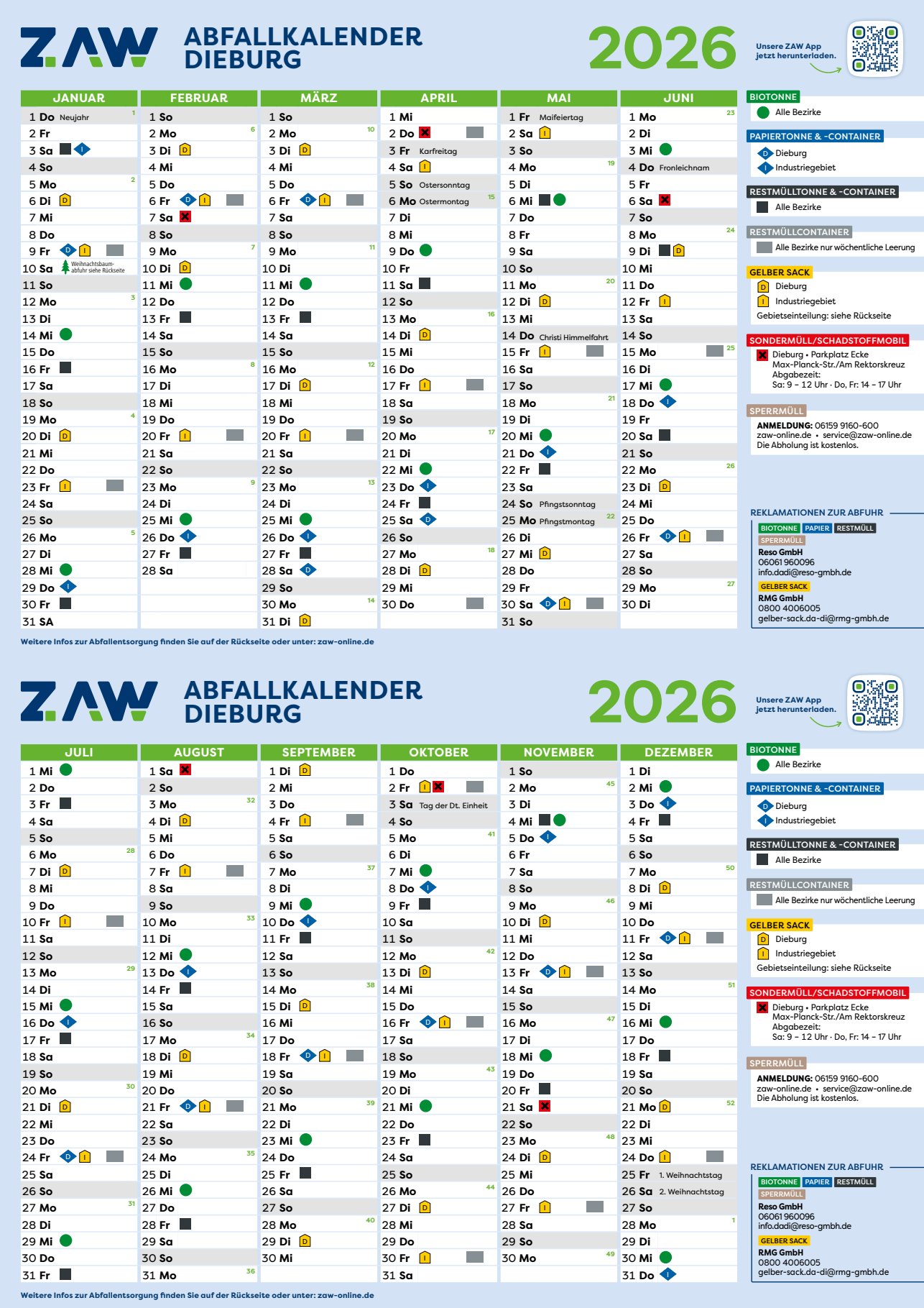Verteilung der Abfallkalender 2026 | Stadt Dieburg