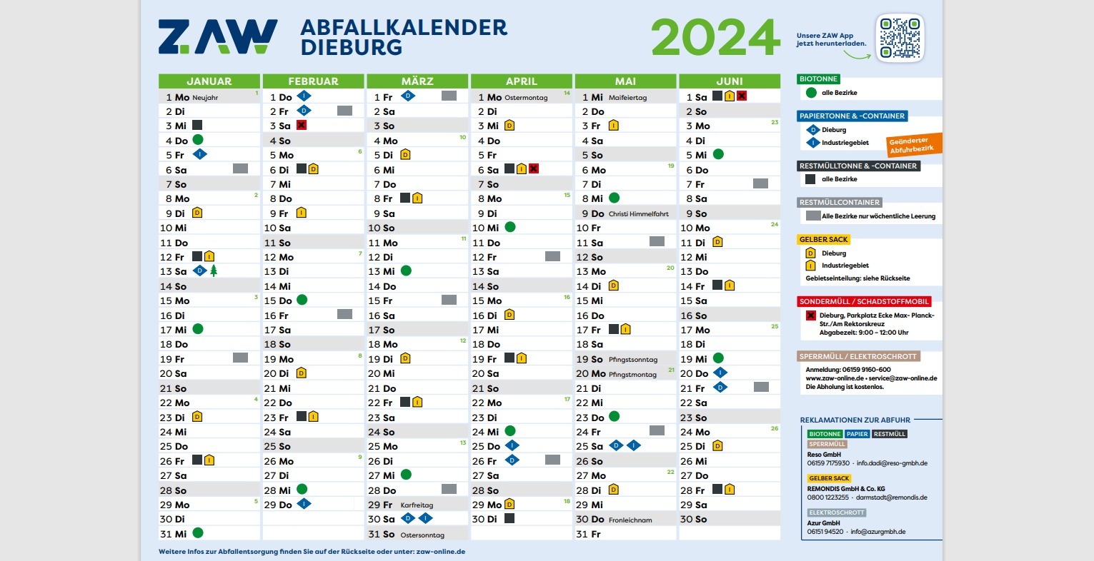 Verteilung der Abfuhrkalender 2024 | Stadt Dieburg